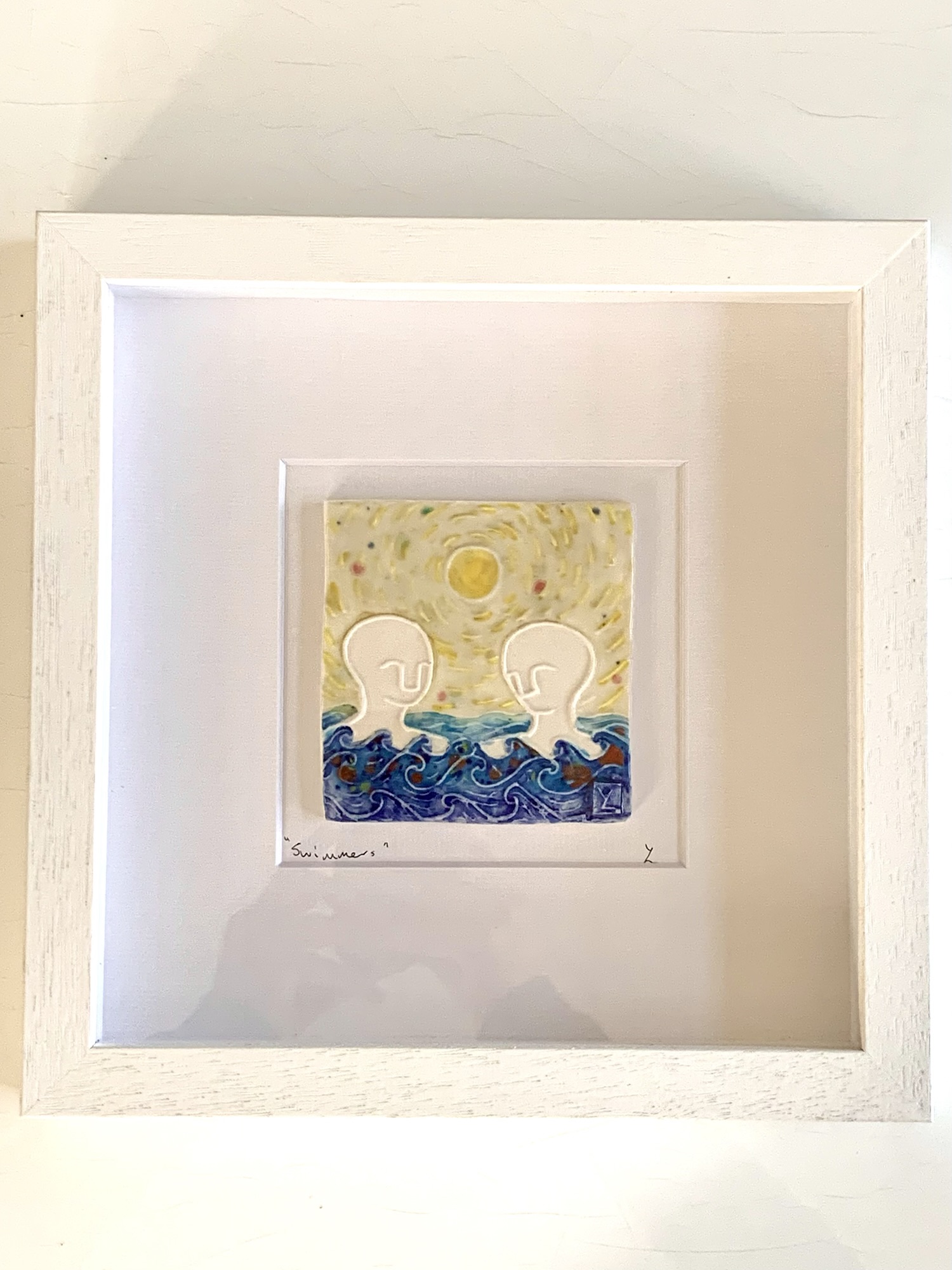 Framed Swimmers, No 1 ( only two available) – Yvonne Leon Ceramics
